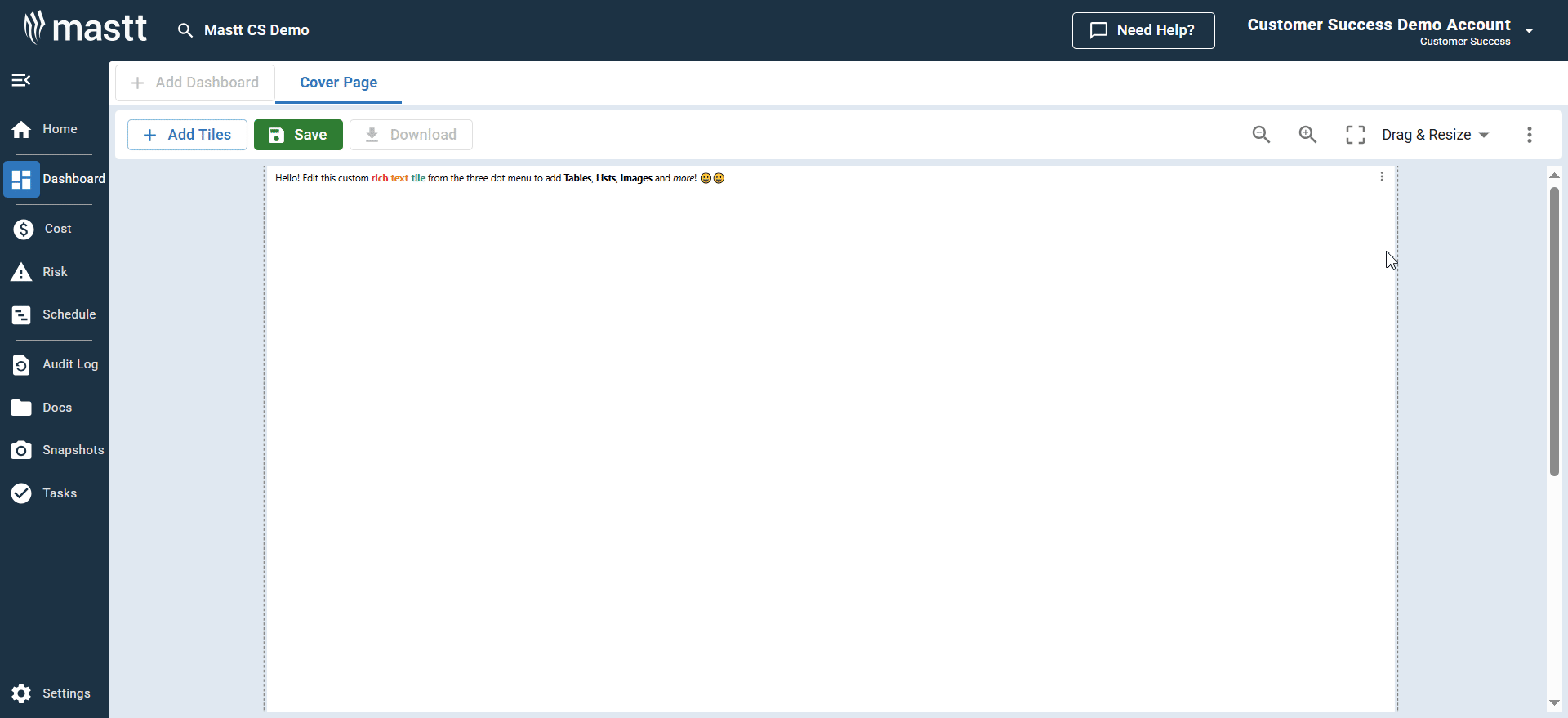 How to Create a Cover Page Using Dashboard