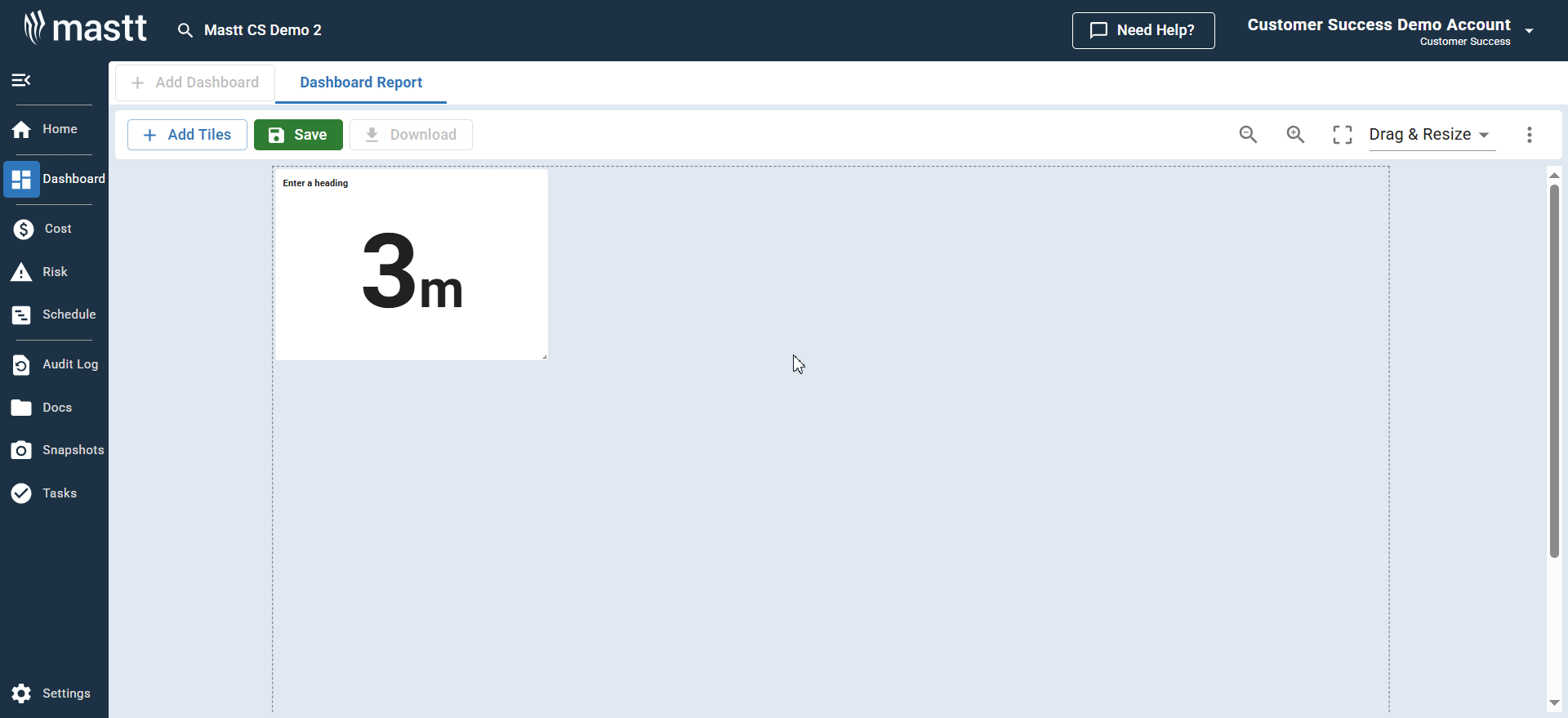 How to Add and Configure Big Number and Schedule Metric Tiles