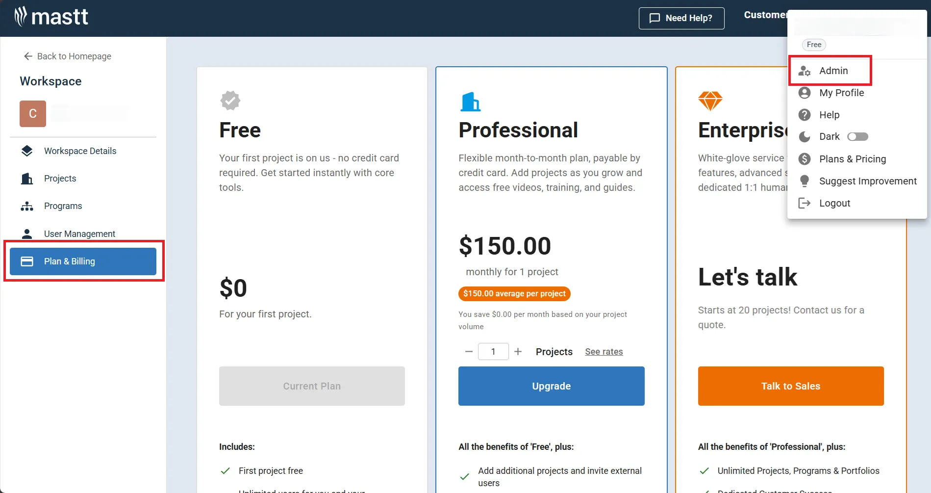 How to View and Upgrade Your Mastt Subscription