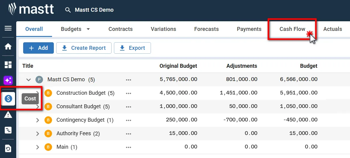 How to Edit Budget and Object Level Cash Flow