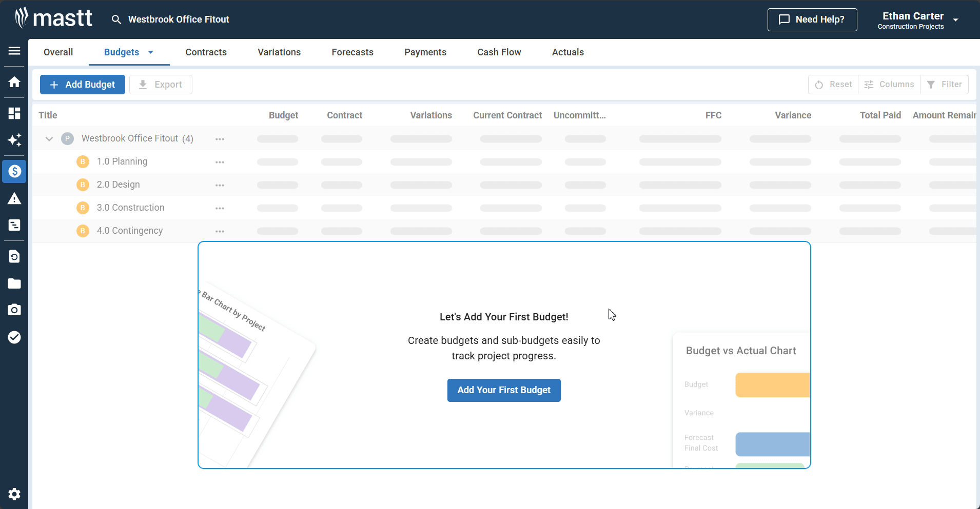 How to Create Budgets and Sub Budgets